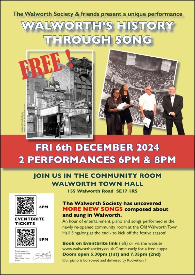 Walworth History Through Song – Friday 6th December Walworth Town Hall ...